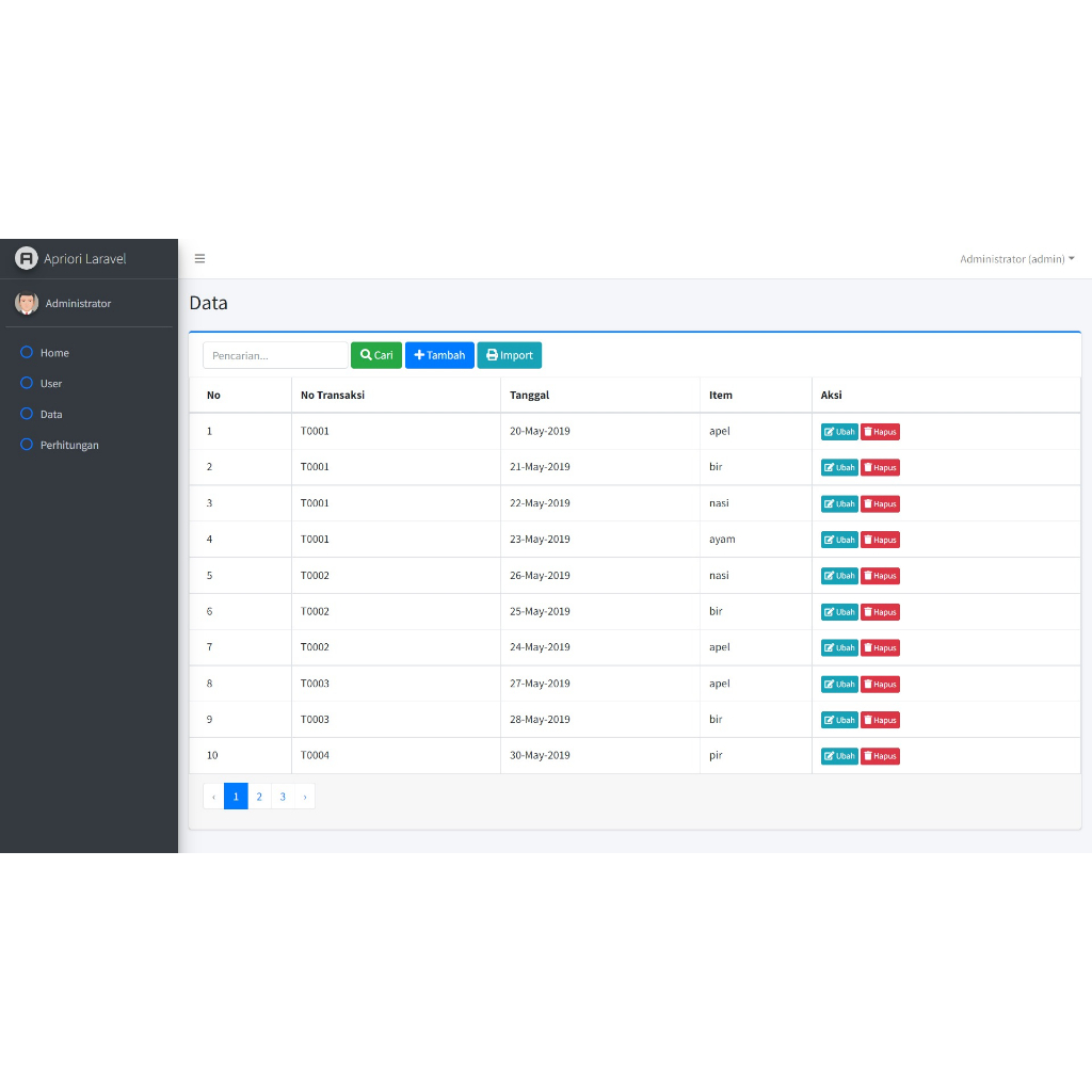 Jual Source Code Data Mining Asosiasi Apriori Laravel | Shopee Indonesia