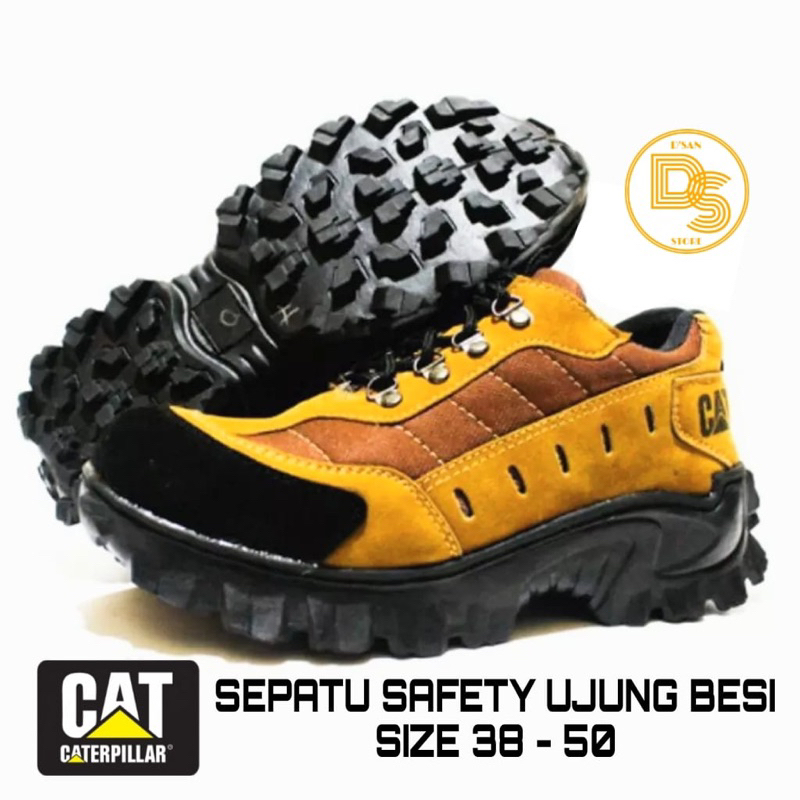 Jual Sepatu safety cat ujung besi size 38-50 sepatu safety pria ujung ...