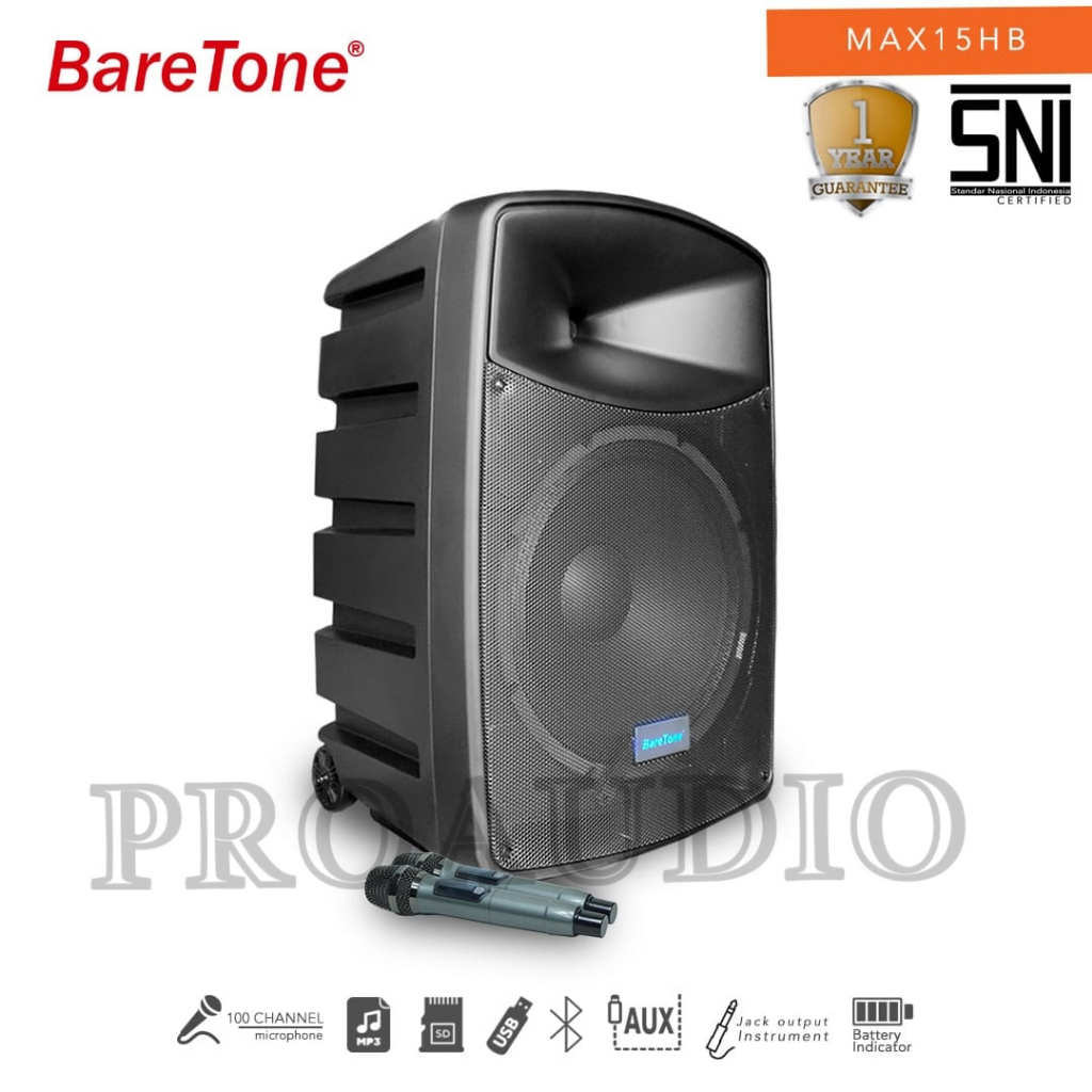 Jual PORTABLE SPEAKER BARETONE MAX 15 HB MAX 15HB MAX15HB 600 WATT ORIGINAL GARANSI RESMI 1 ...