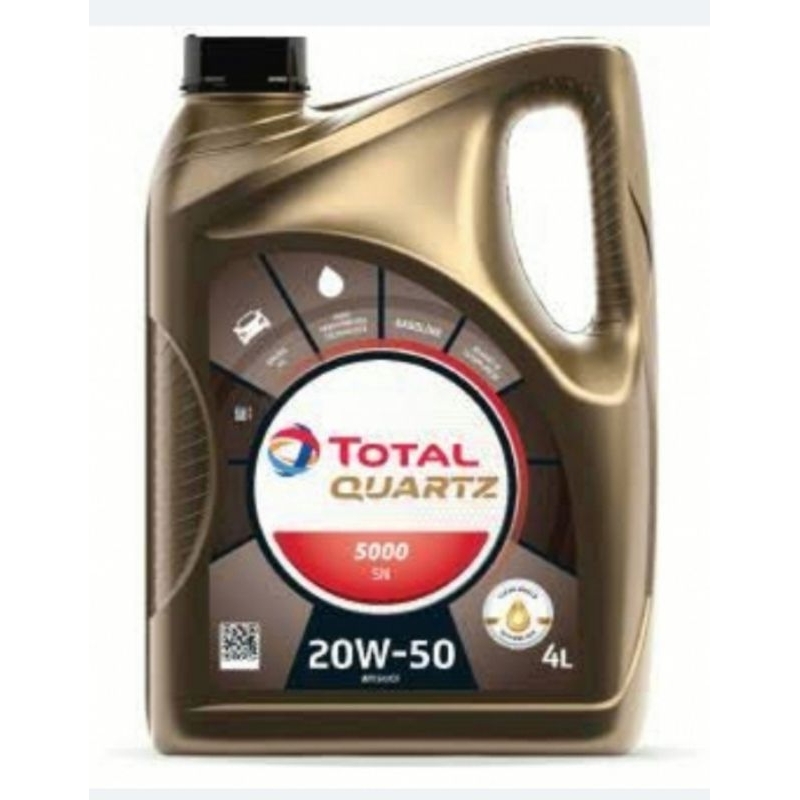 Jual Total Quartz 5000 SAE 20W-50 API SN Original 4 Liter - Pelumas Oli ...