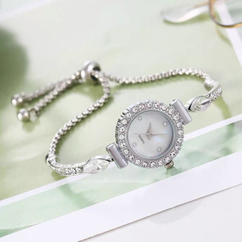 Jual Jam Tangan Wanita Tali serut Full Permata Jam Analog Fashion CA080 ...