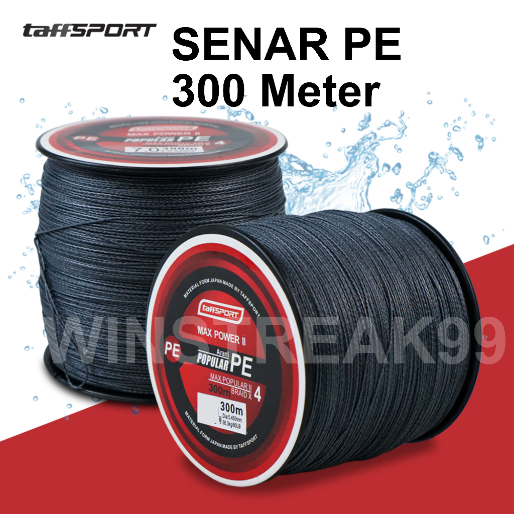 Jual TAFFSPORT SENAR PE 300M X4+ SUPER KUAT TALI BENANG PANCING P E ...