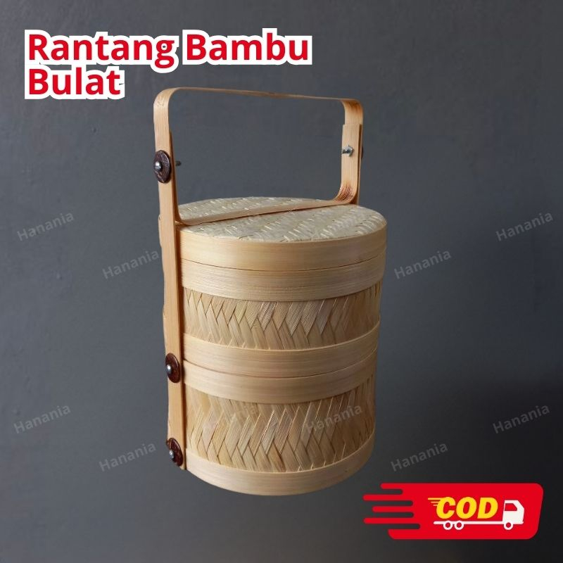 Jual Rantang susun 2 bambu / 1 set rantang bambu / Wadah makanan ...
