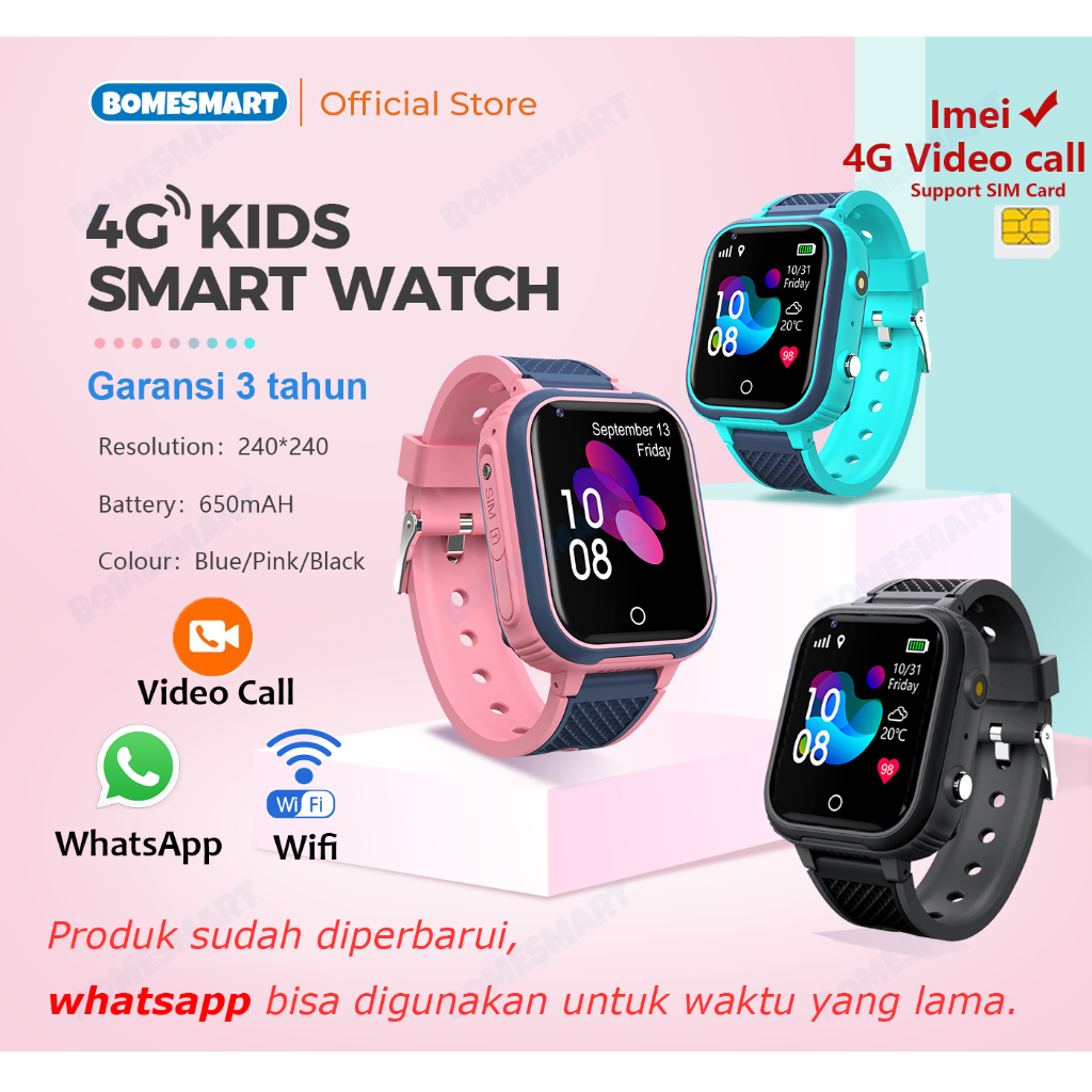 Jual Anti Air Jam tangan anak 4G Video call , Whatsapp , wifi ,telepon ...