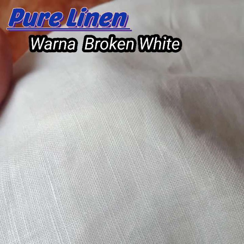 Jual Bahan Kain Pure Linen Warna Broken White Harga 0,5m | Shopee Indonesia