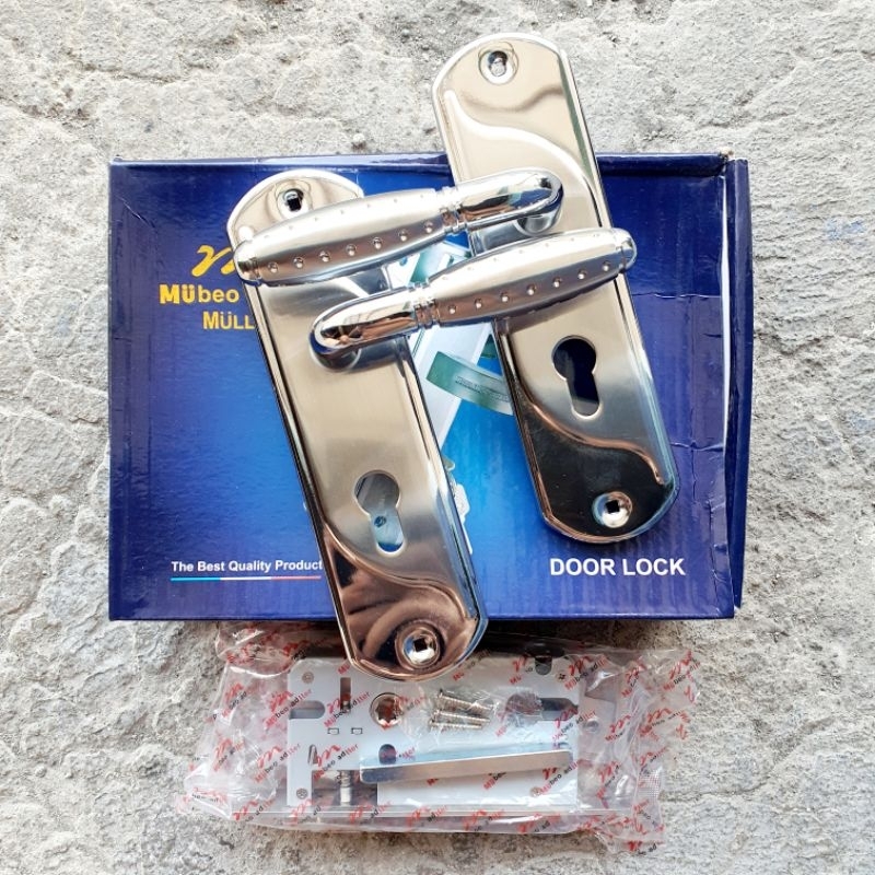 Jual Slot Selot Kunci Handle Handel Pintu Rumah MULLER Set Medium ...