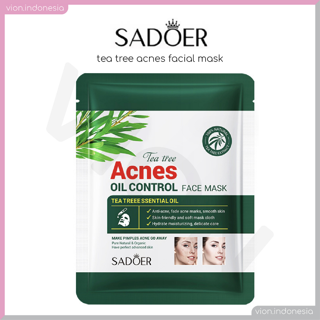 Jual SADOER Tea Tree Cleansing Acne Mask Moisturizing Relieve Dry Oil Control Skin Treatment ...