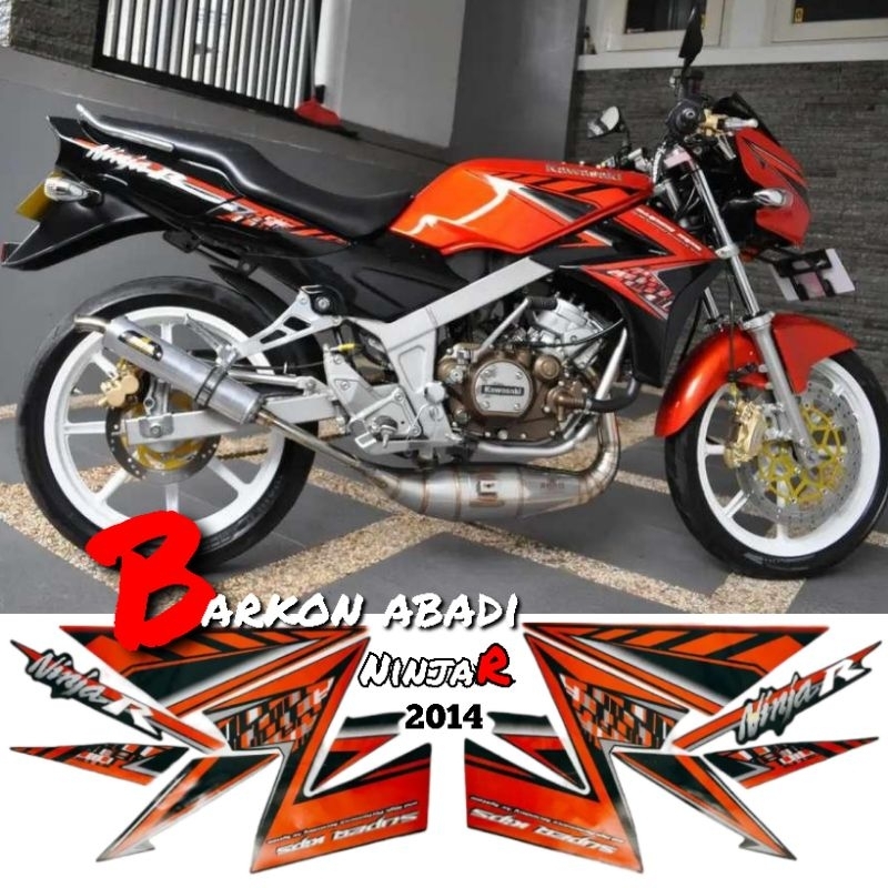 Jual stiker Striping NINJA R 2014 warna oranye original | Shopee Indonesia