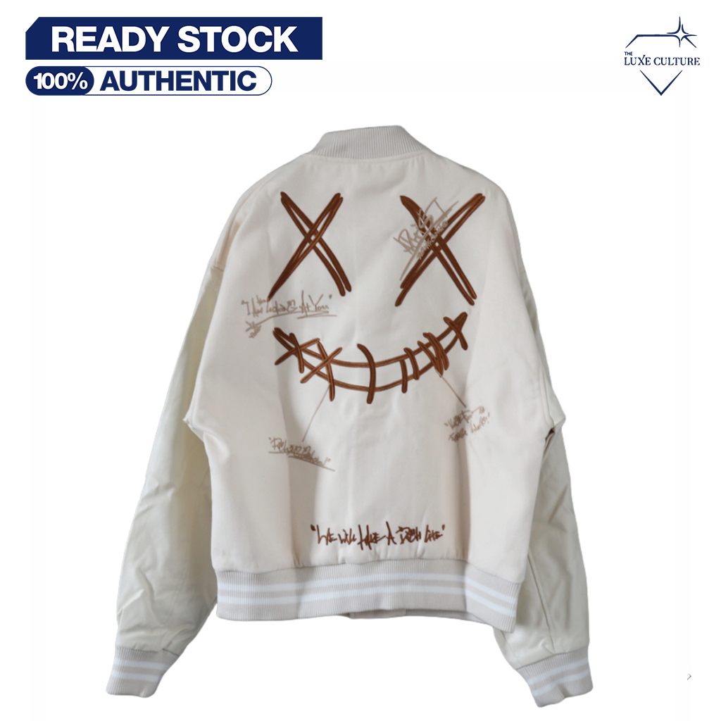Jual Ricky Is Clown Beige Cream Varsity Jacket / Jaket Varsity Branded ...