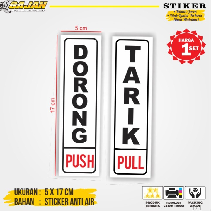 Jual Stiker Pintu Tarik Dorong - Push Pull | Shopee Indonesia