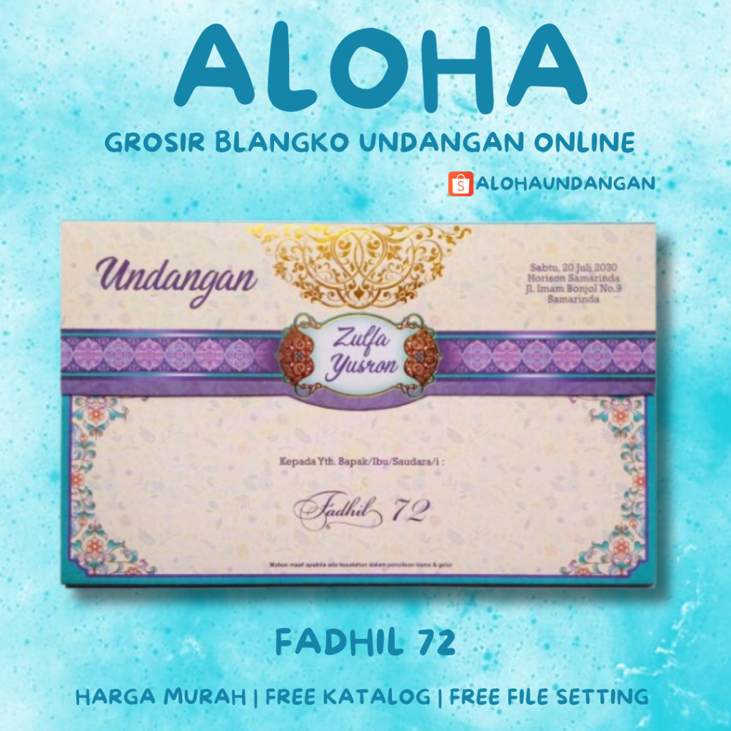 Jual BLANGKO UNDANGAN NIKAH MURAH FADHIL 72 | Aloha Undangan | Shopee ...