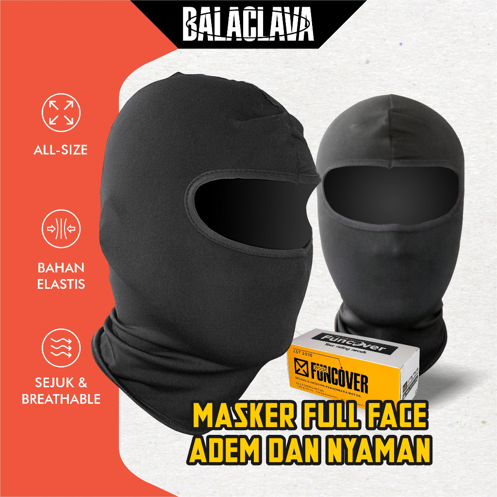 Jual Balaclava Masker Sarung Kepala Helm Ninja Full Face Skull Cap Funcover | Shopee Indonesia