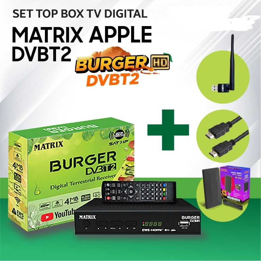 Jual STB Set Top Box Digital MATRIX Burger Full HD DVB T2 | Shopee Indonesia