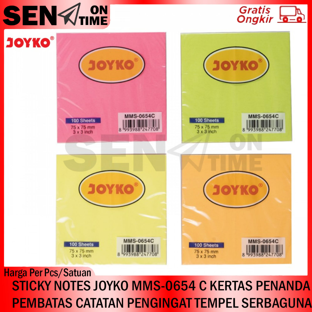Jual MEMO STICK PEREKAT JOYKO MMS 0654 STICKY NOTE WARNA KERTAS TEMPEL ...