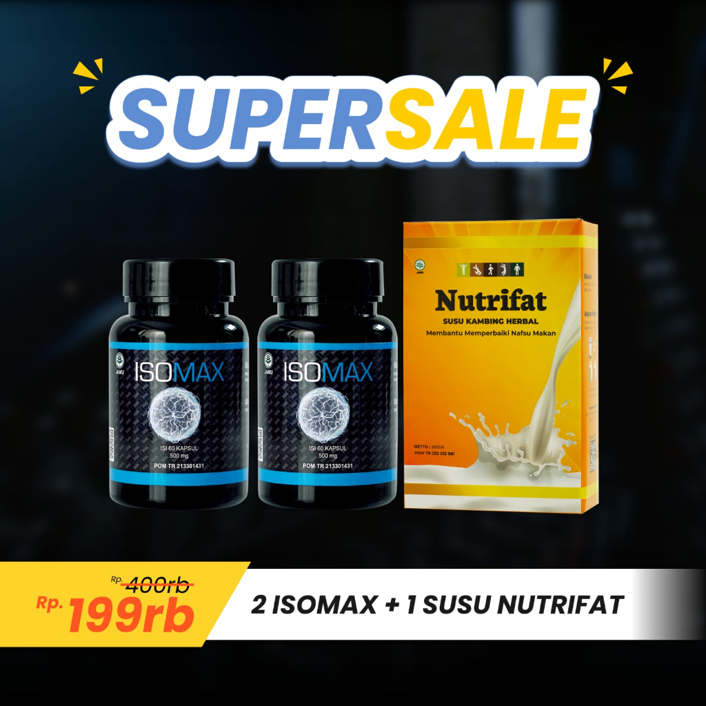 Jual Isomax Suplemen Pembentuk Penambah Massa Otot 2 Botol Bonus Susu ...