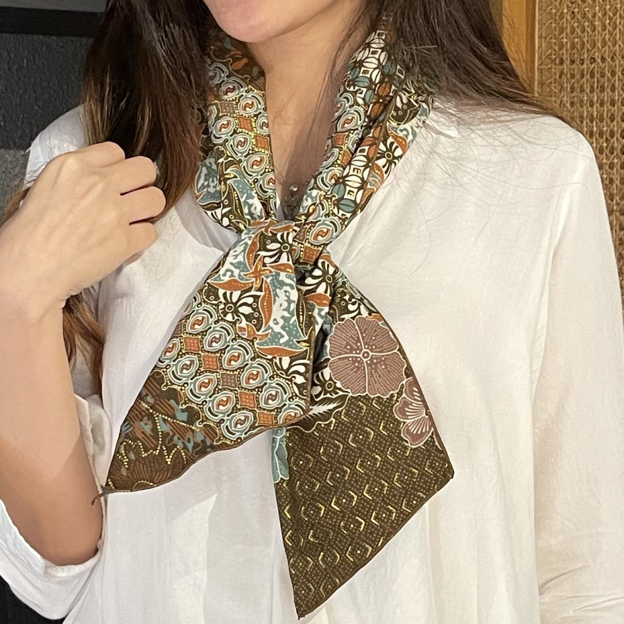 Jual Syal Scarf Batik Dasi Hijau / Souvenir Local Unik / Souvenir Khas ...