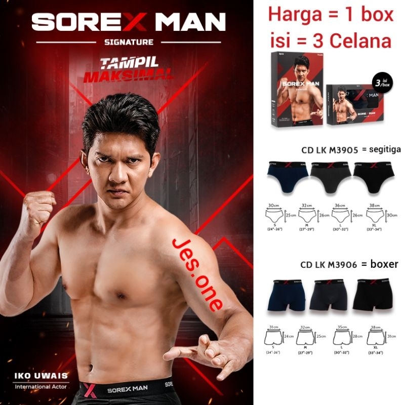 Jual 1box isi 3cd SOREX 3905 Segitiga dan 3906 Boxer CD Celana Dalam Pria Katun Super Soft ...