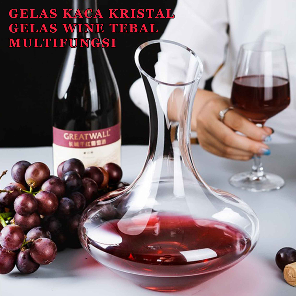 Jual Gelas Wine + Gagang * Wine Glass * Gelas Kaca Tebal * 1800ml ...