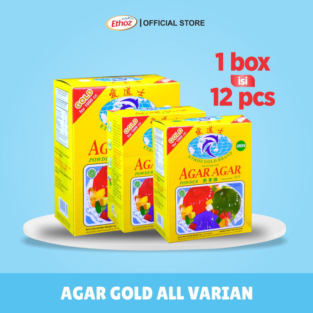 Jual ETHOZ GOLD Agar powder / tepung Agar bubuk x 12 pcs | Shopee Indonesia