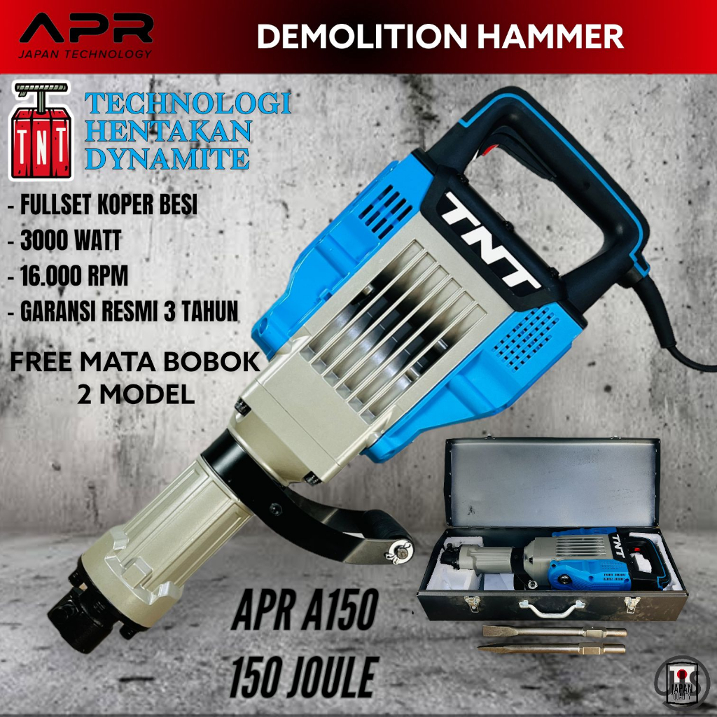 Jual APR JAPAN Mesin Bor Bobok Tembok Beton Aspal Impact Jack Hammer Demolition Drill AVT AP150 ...