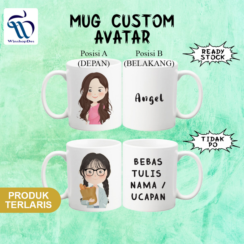 Jual MUG CUSTOM UNIK LUCU AVATAR / GELAS CUSTOM / MUG AVATAR (V2 ...