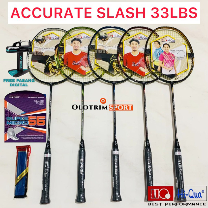 Jual Raket Badminton HIQUA ACCURATE SLASH HQ Hi-qua Original | Shopee ...