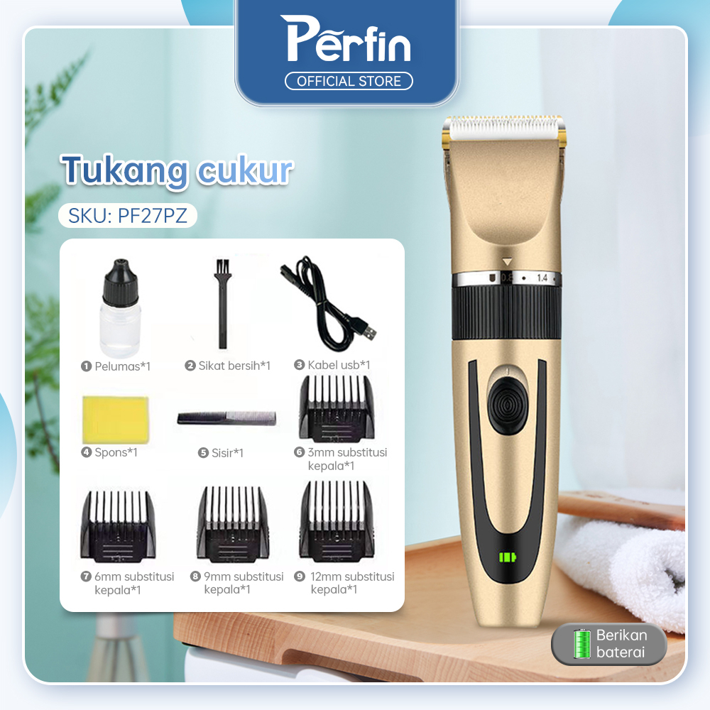 Jual Perfin PF27PZ Hair Clipper Alat Cukur Rambut Elektrik Alat Potong ...