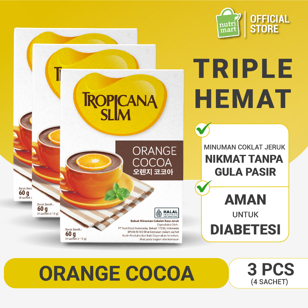 Jual Triple Pack - Tropicana Slim Orange Cocoa 4 Sachet - Minuman ...