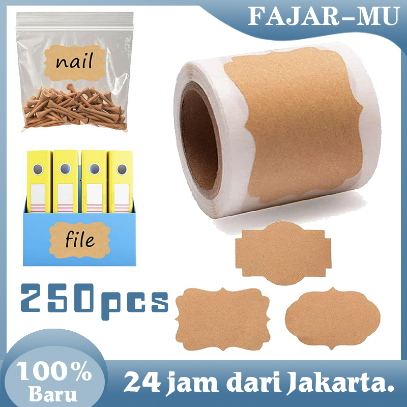 Jual 250pcs Sticker Label Kraft Blank Waterproof Stiker Tag Kado Amplop ...