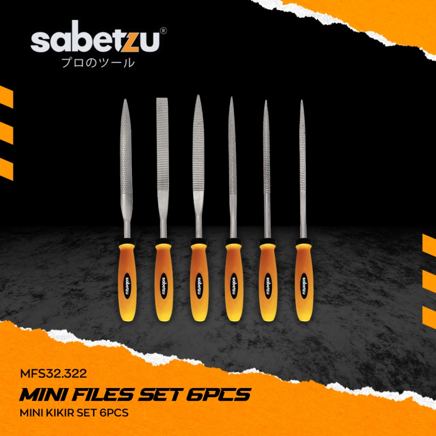 Jual Kikir set 6pcs Sabetzu mini files 4 x 160mm alat kikir besi kayu ...