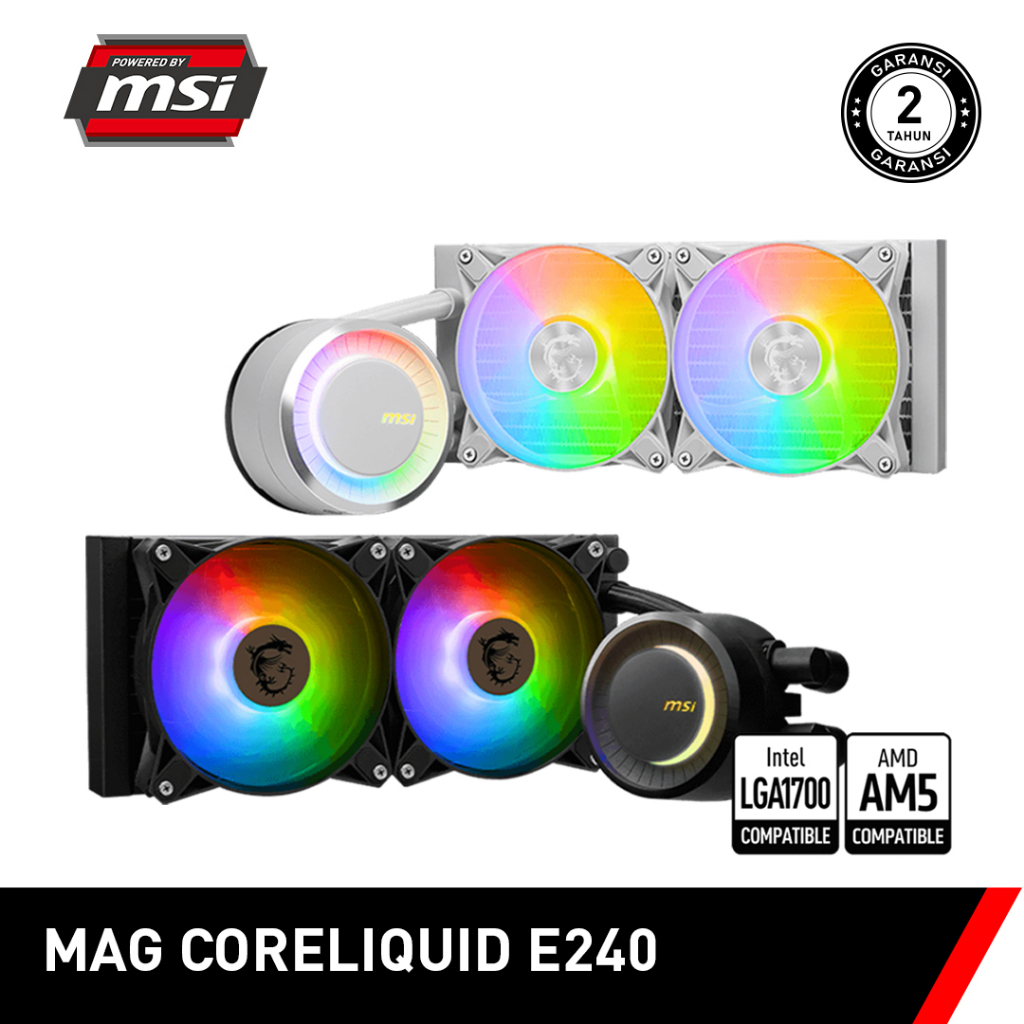 Jual MSI MAG Coreliquid E240 ARGB - Liquid CPU Cooler Fan 240mm | Shopee Indonesia
