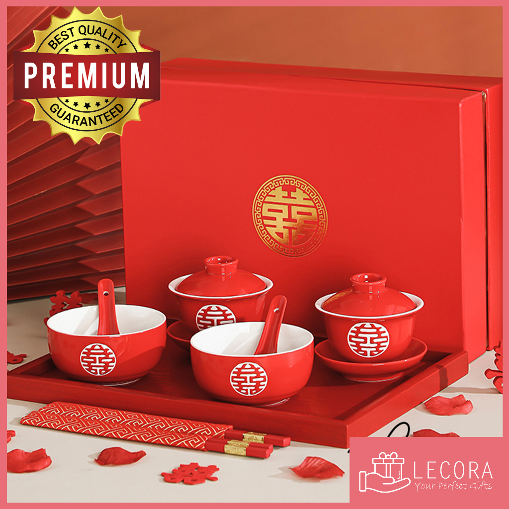 Jual LECORA Mangkok + Cangkir Ceramic Set Chinese PHANGTEH / SANGJIT ...