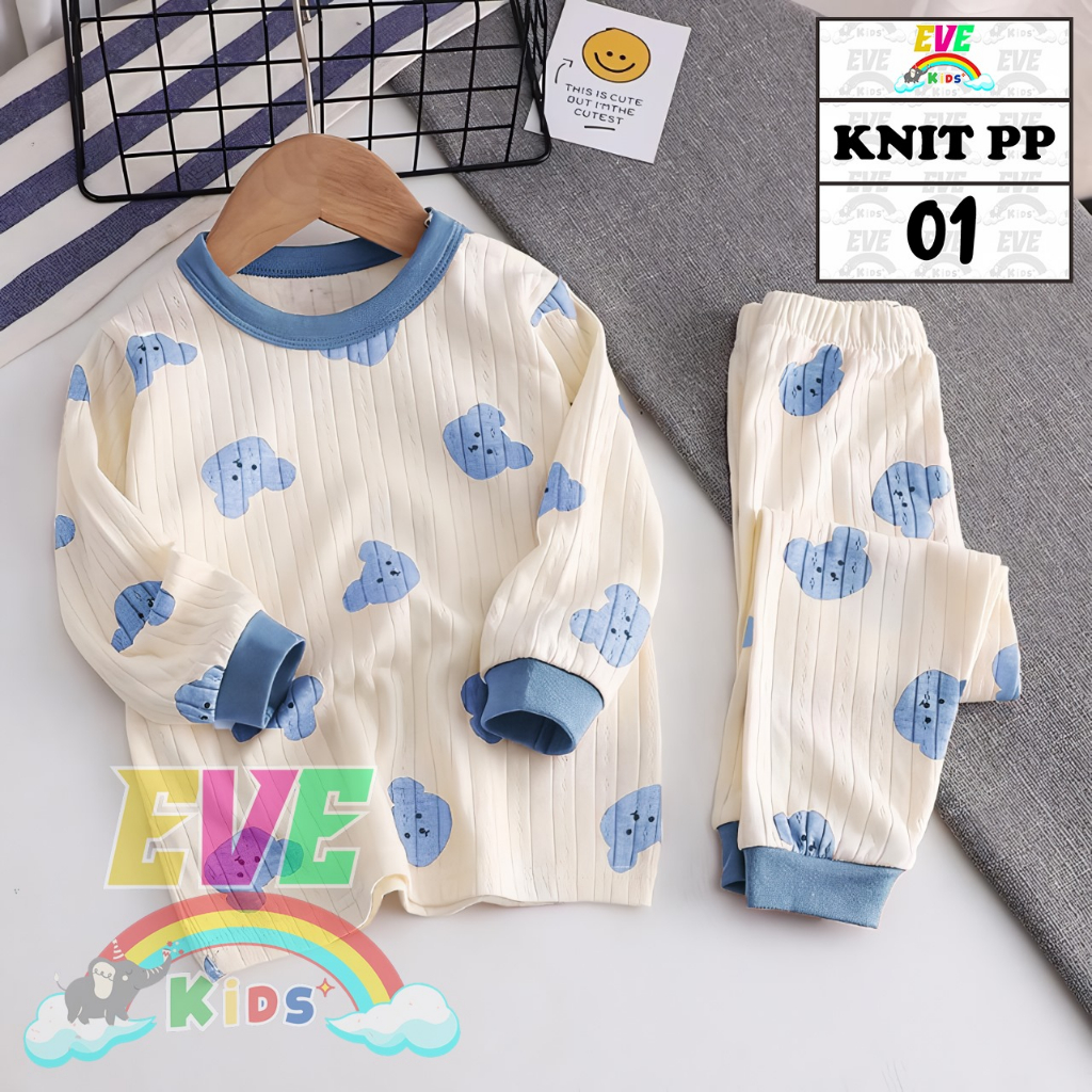Jual EVE KIDS Set Piyama Anak Setelan Baju Tidur Anak PP Set Lengan Panjang BEARS | Shopee Indonesia