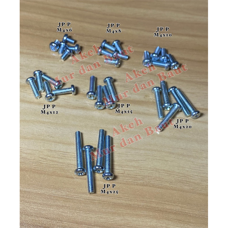 Jual Baut JP Besi M3/M4/M5 / Baut Pan Head M3/M4/M5 / Baut JP M3/M4/M5 ...
