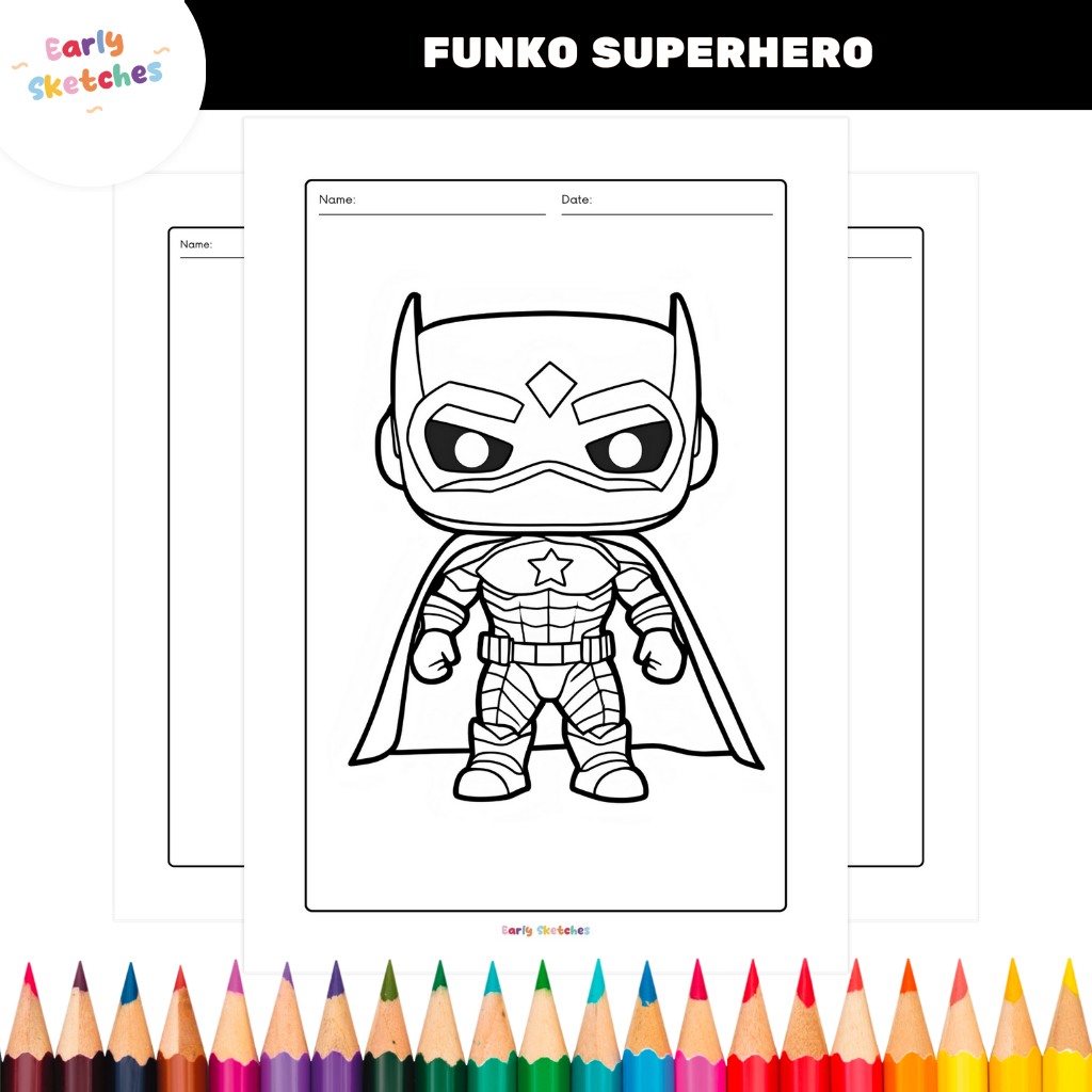 Jual EARLYSKETCHES ~ Lembar Mewarnai Anak SD (Funko Superhero ...