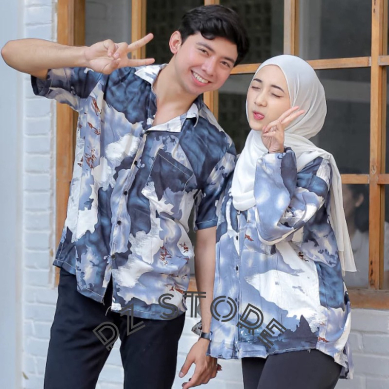 Jual Kemeja Couple / Baju Pasangan / Baju Pantai Rayon Viscose Kemeja ...