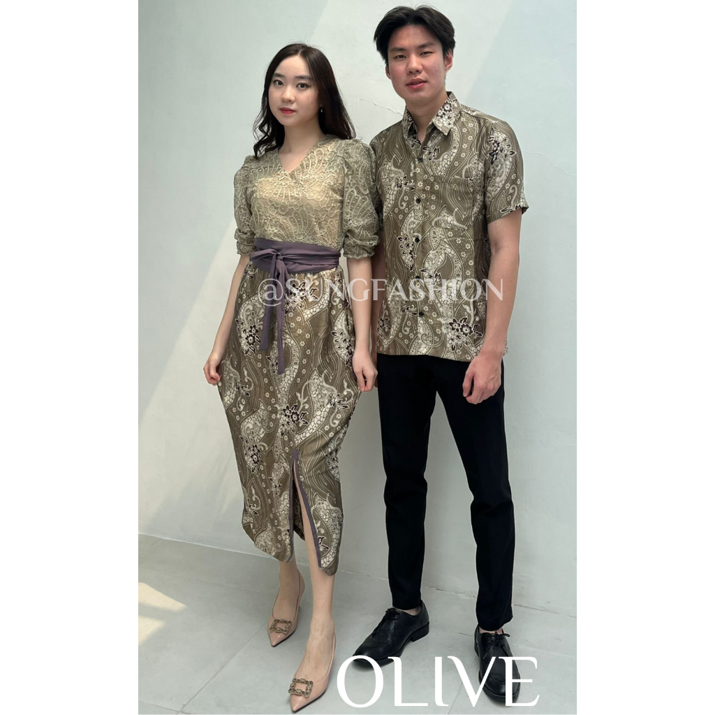 Jual S333 Couple dress kemeja batik bahan premium korean look | Shopee ...