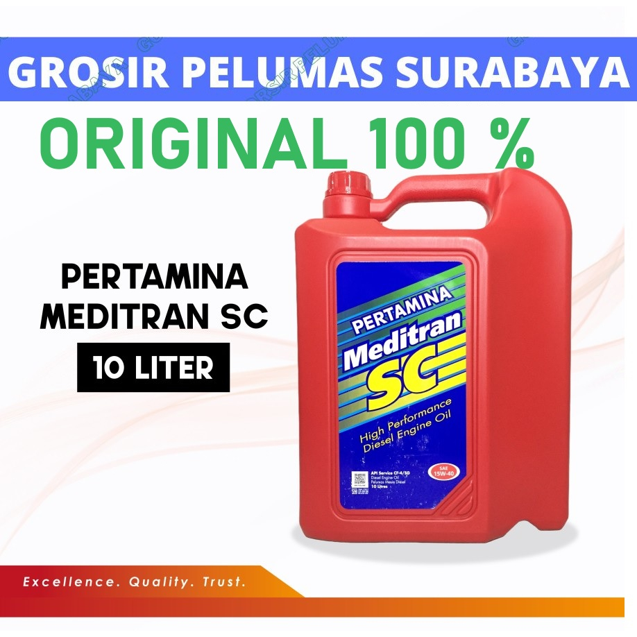 Jual Original Pertamina Meditran SC 15w/40 CF-4 Galon Jerigen 10Liter ...