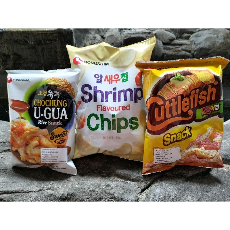 Jual Nongshim cuttlefish/ cho chung u-gua/ shrimp chips Ed mei 2024 ...