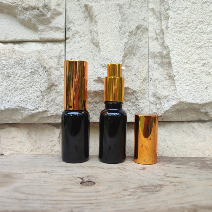 Jual Botol Serum Pump Spray 20ml Botol Kaca Black Glossy Refill Parfum ...