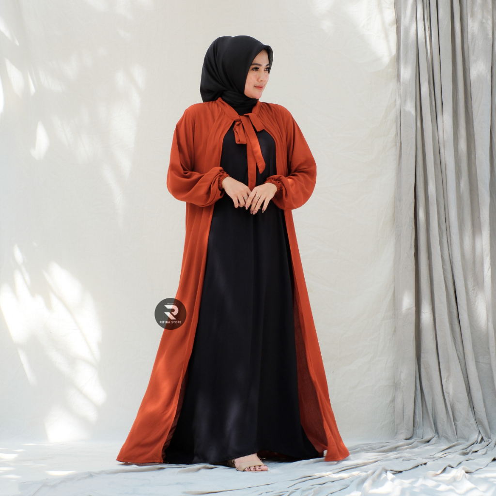 Jual Rifina Kaftan Amora Rayon Premium Busui Super Jumbo Dress Outer ...