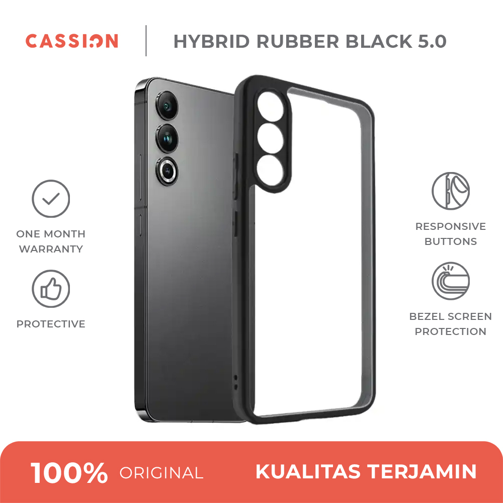 Jual Cassion Hybrid Rubber Black 5.0 Case Samsung A55 A56 A35 A36 A25 A26 A15 A16 A54 A34 A24 ...