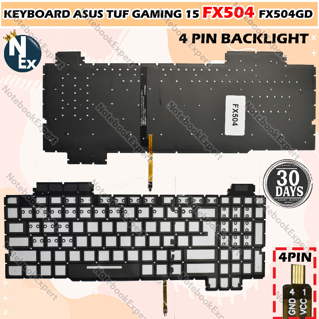 Jual KEYBOARD ASUS TUF GAMING 15 FX504 FX504GD 4 PIN BACKLIGHT - BLACK ...