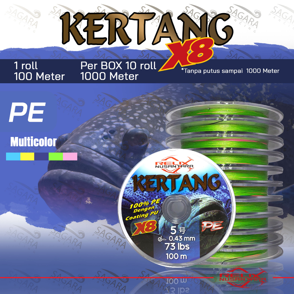 Jual Senar PE Kertang 100 Meter X8 Multi Color Konekting PE Relix Nusantara | Shopee Indonesia