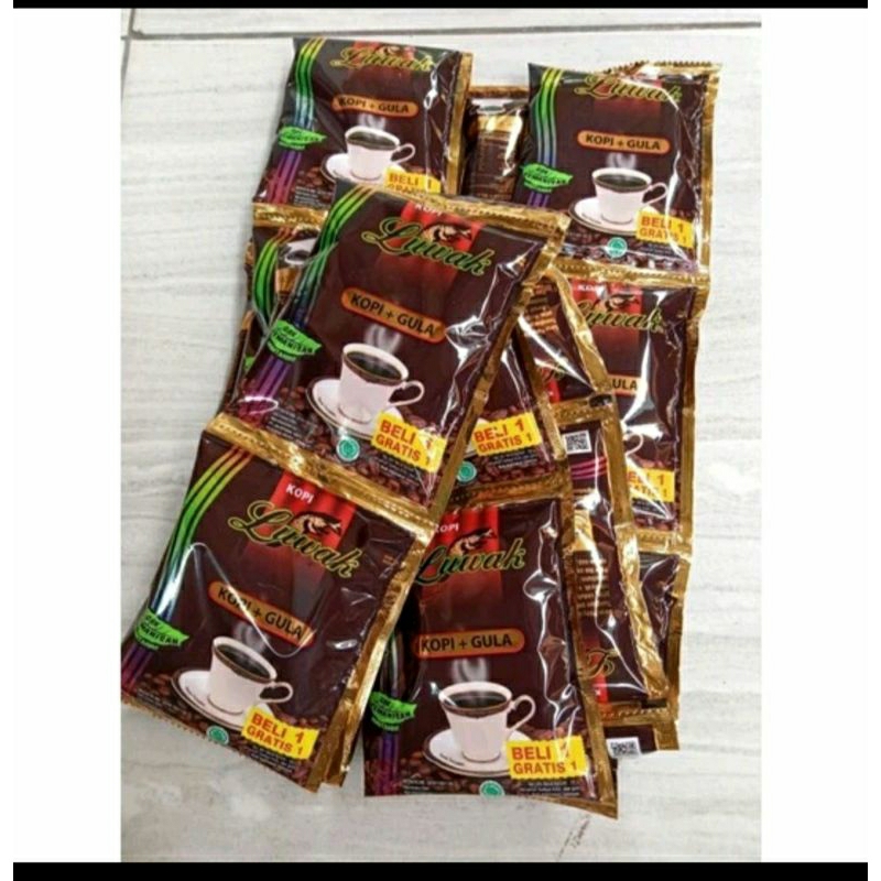 Jual Kopi Luwak Hitam Kopi+Gula 1 Renteng isi 15 Sachet | Shopee Indonesia