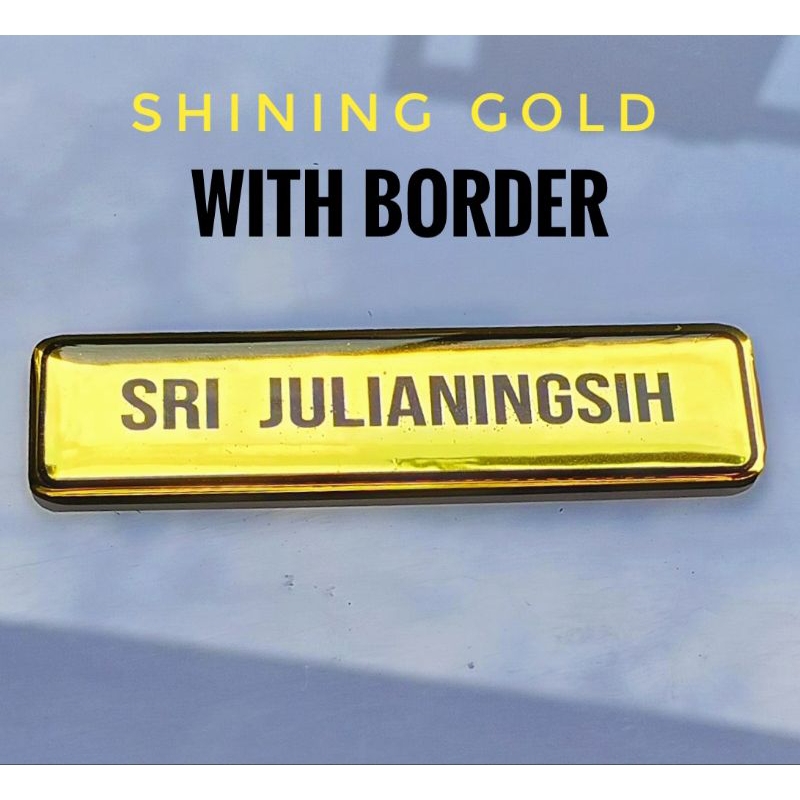 Jual Name Tag Papan Nama Warna Gold Emas Mengkilat - Peniti - Magnet # ...