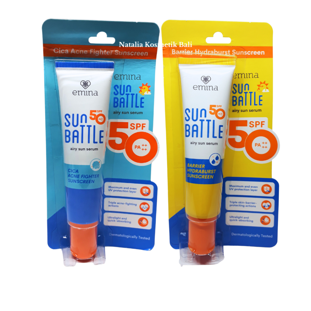 Jual [ Natol-3 ] Emina Sun Battle Airy Sun Serum SPF 50 PA++++ - 30 ml ...