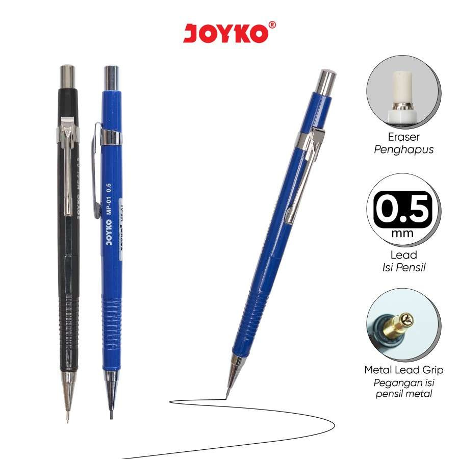 Jual (1 Biji) Pensil Mekanik JOYKO MP-01 0.5 / Mechanical Pencil Joyko MP-01 0.5 mm / Joyko MP01 ...