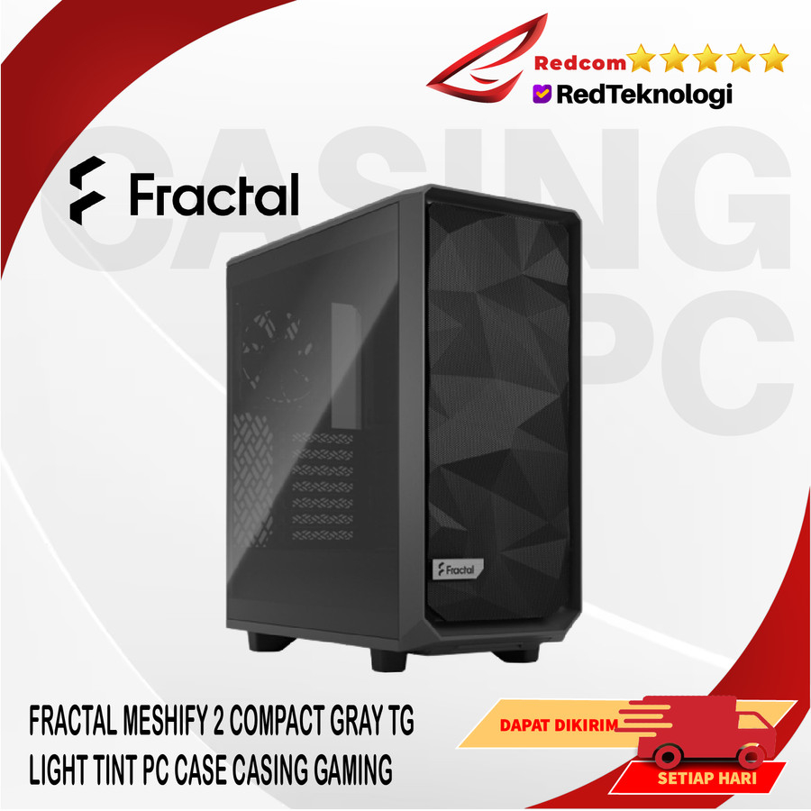 Jual FRACTAL MESHIFY 2 COMPACT GRAY TG LIGHT TINT PC CASE CASING GAMING ...