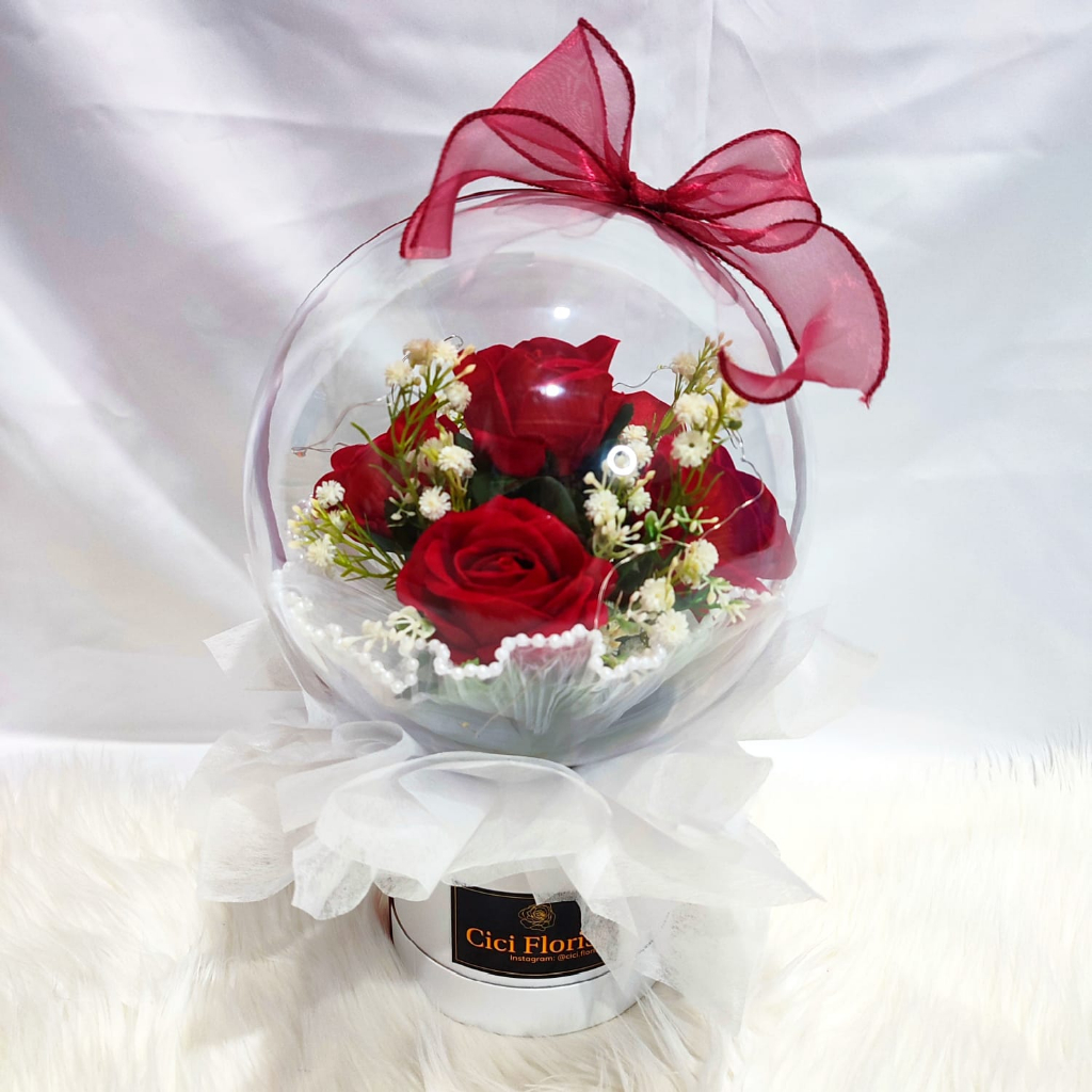 Jual Premium Eternal Balloon Bloom Box / Buket Balon Acrylic Bunga ...